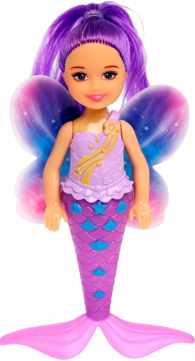 Детская сказочная кукла "Малышка Русалка" с аксессуарами, высота 16 см, классическая пластиковая куколка с одеждой и длинными волосами, детская игрушка для сюжетно-ролевых игр, микс