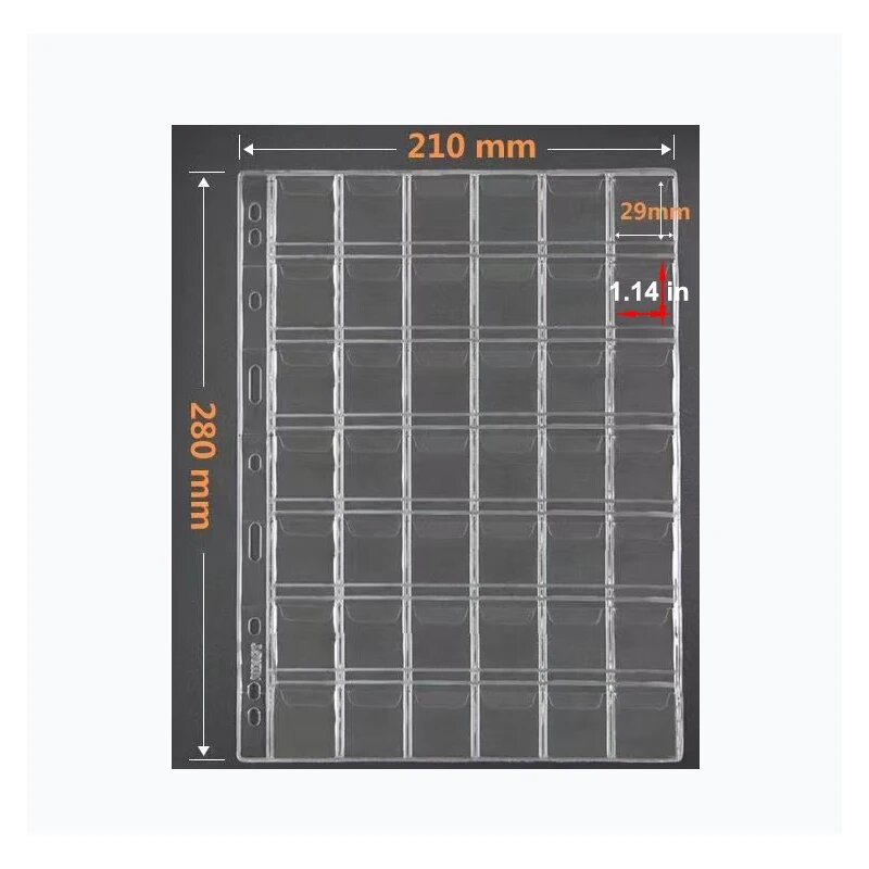Страницы для альбома монет 12/20/30/42 сетки 42 Grids10pcs