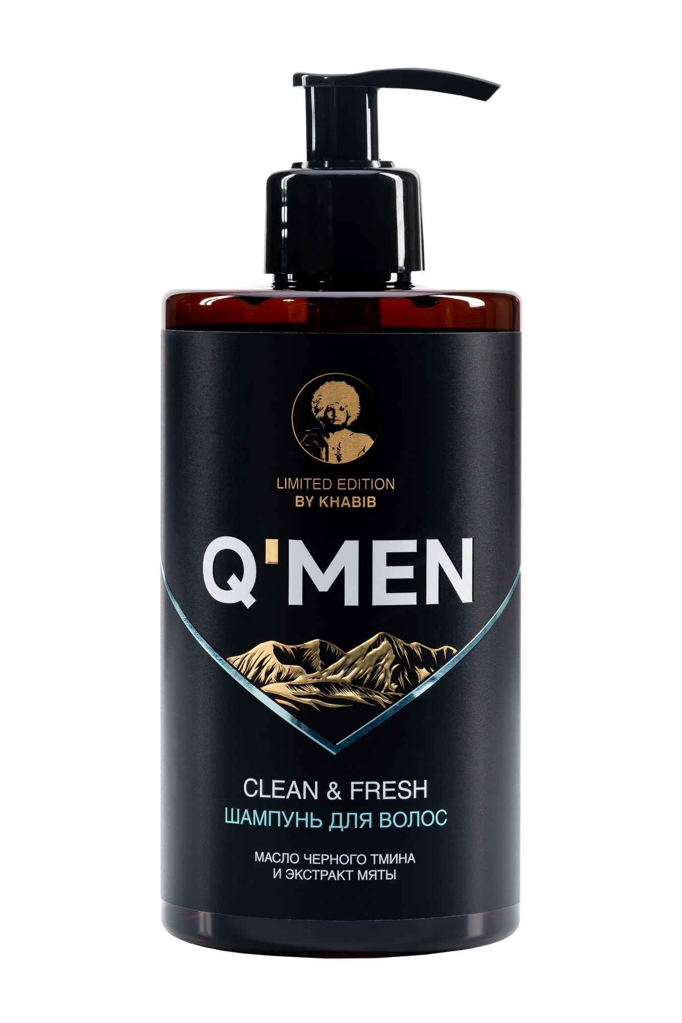 Шампунь для волос мужской Q'men Чистота и Свежесть, с маслом черного тмина и экстрактом мяты, 640мл