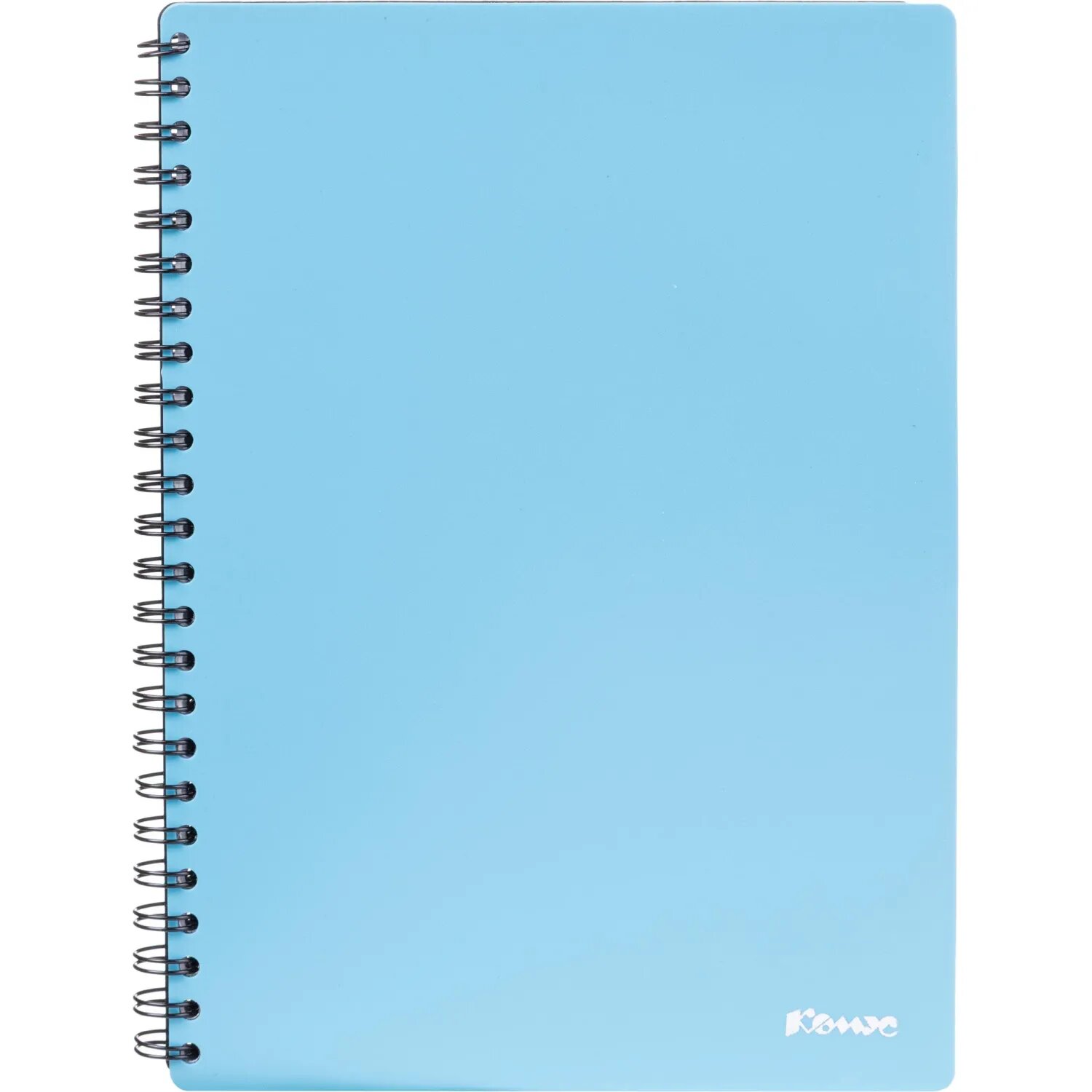 Бизнес-тетрадь Комус А5 100л, кл, обл пластик, спираль, голубая Classic