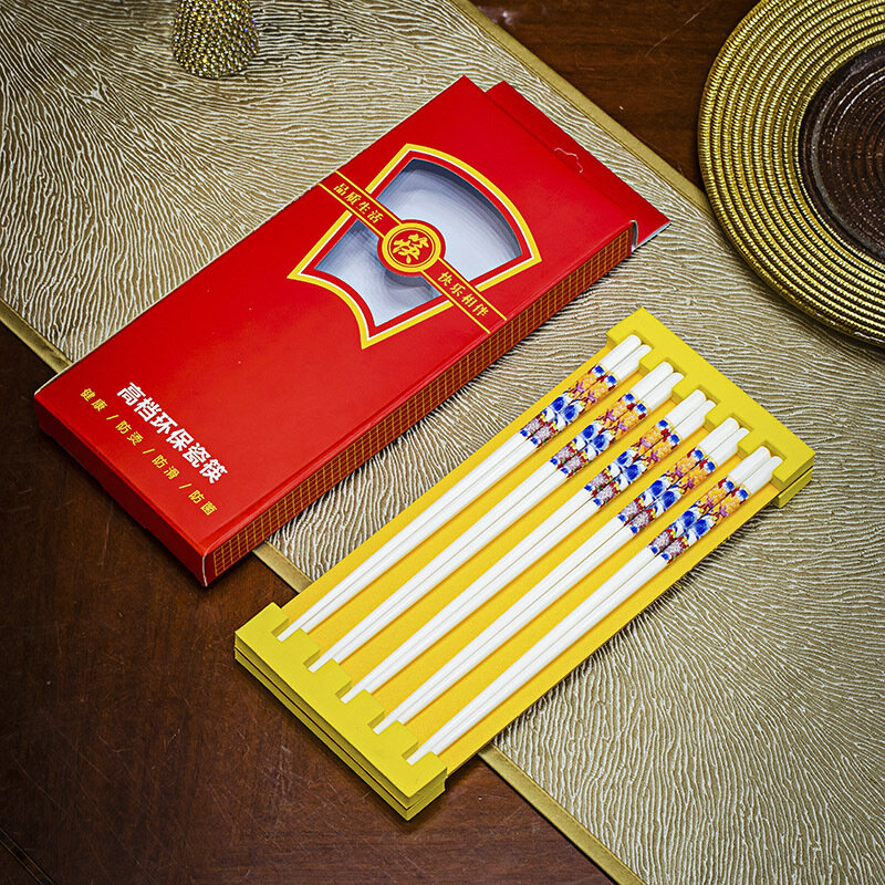 Керамические палочки для еды, нескользящие, домашние, высококачественные, цвет слоновой кости, костяной фарфор, влагостойкие, устойчивые к падениям, термостойкие, подарок