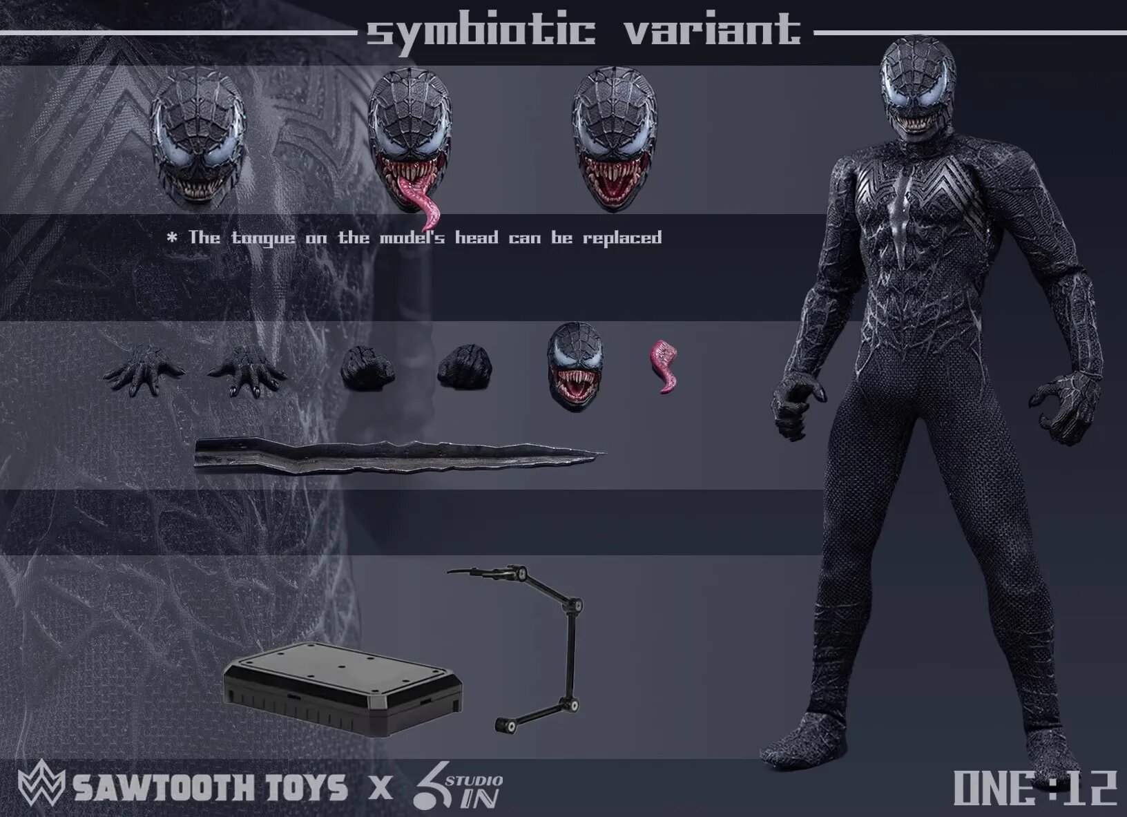 2025 Q4 SAWTOOTH TOYS X 6 дюймов Studio STM-20251 1/12 симбиотический вариант Venom, двуглавая резьба, полный набор, 6-дюймовая экшн-фигурка, корпус