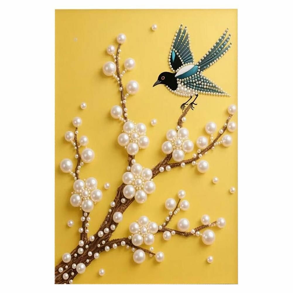 Набор для создания объемной картины с цветами из жемчуга, DIY материалы для рукоделия и релаксации, готовый декор для стены