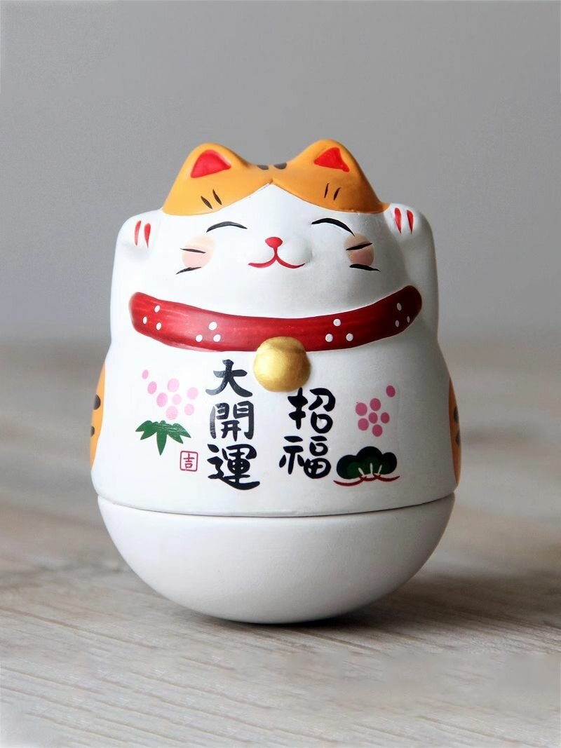 Керамическое украшение в виде кошки 8,2 см, статуэтка на удачу