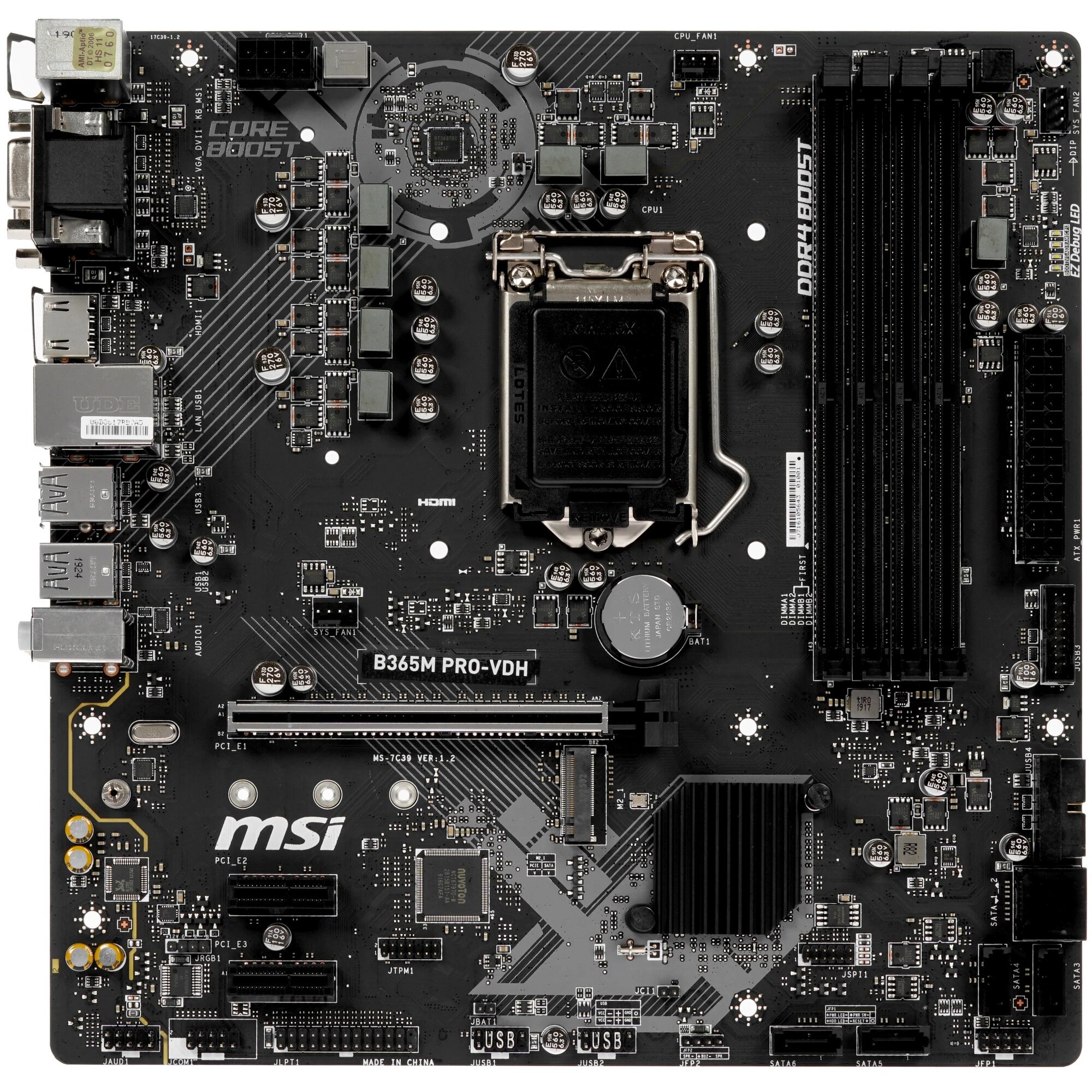 Материнская плата MSI B365M Pro-VDH, сокет LGA 1151, 4 слота DDR4, microATX
