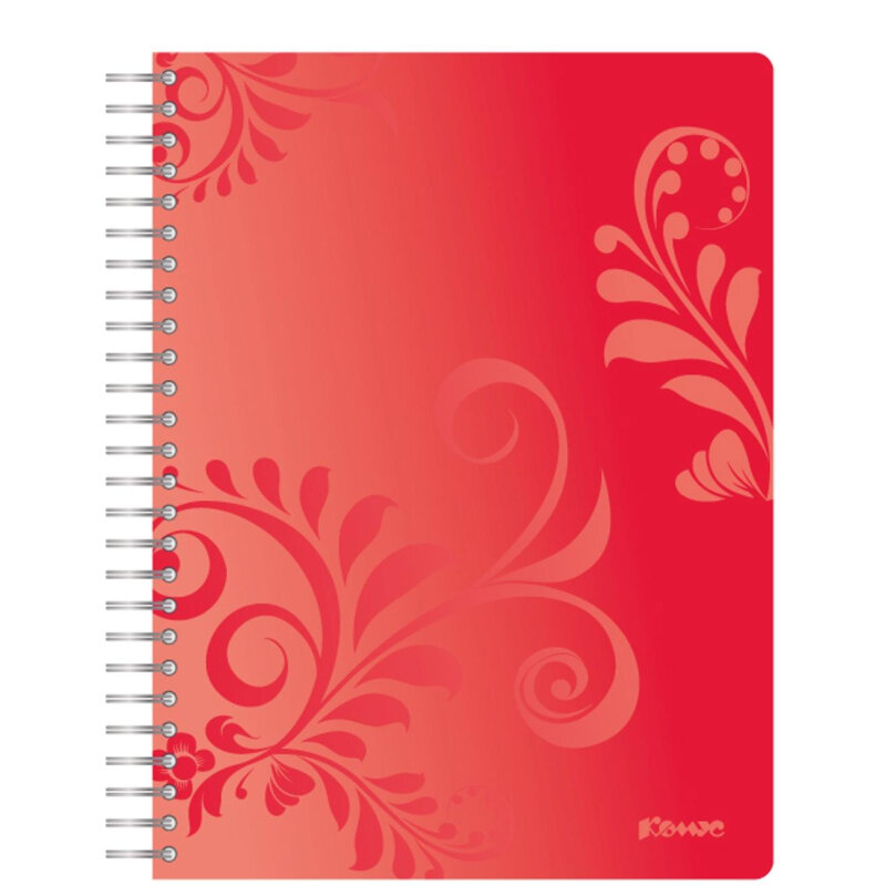 Бизнес-тетрадь Комус Русская серия красный А5 96л. плас. обл. клетка, ев 326322