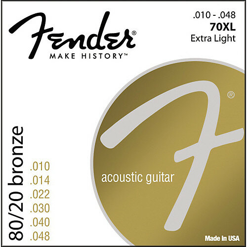 Струны для акустической гитары Fender 70XL 80-20 Bronze 10-48