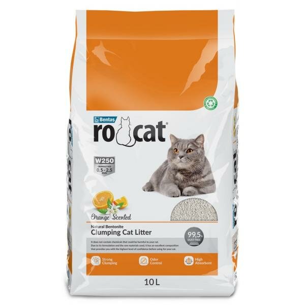 Ro Cat Комкующийся наполнитель без пыли с ароматом апельсина, пакет (Orange) 10л, 8.5кг