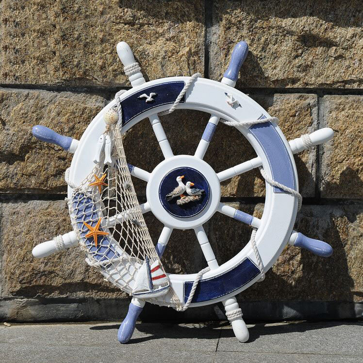 Штурвал 62х62х5 см . Чайки, дерево, декор