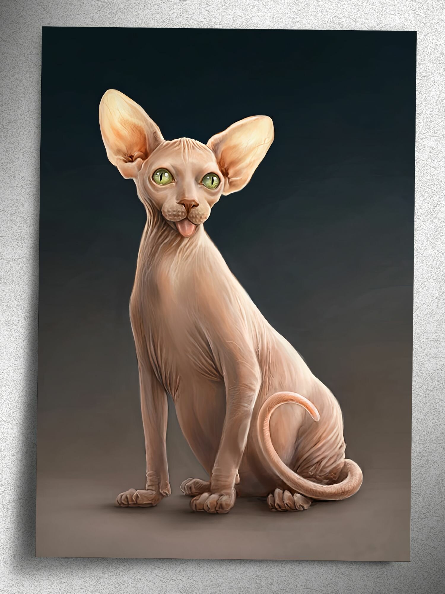 Постер: забавный кот сфинкс, на А5
