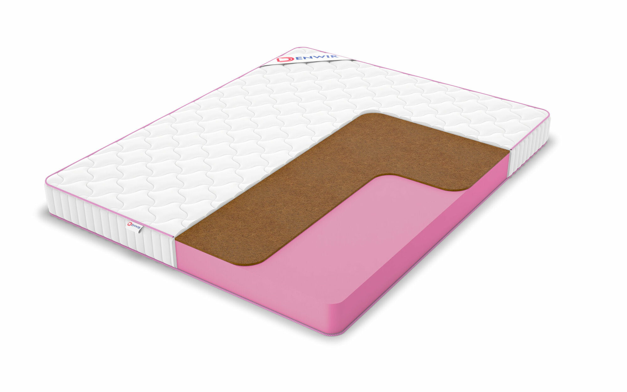 Матрас Denwir Mega Foam Hard 15 195х200 высота 16 см анатомический жесткий кокосовый Беспружинный