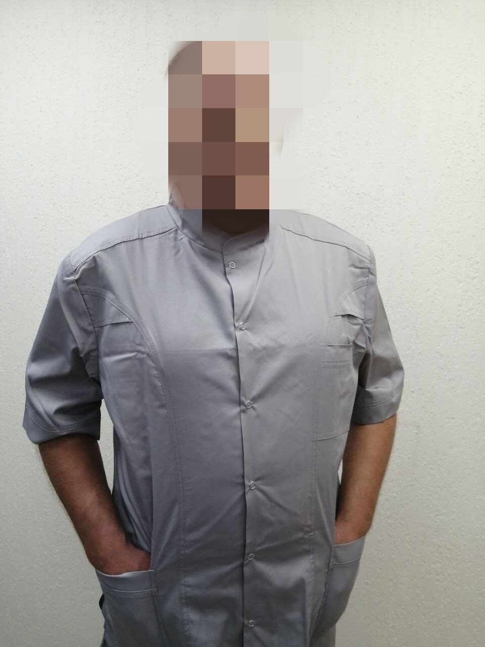 Костюм(серый/кнопки) хирургический мужской