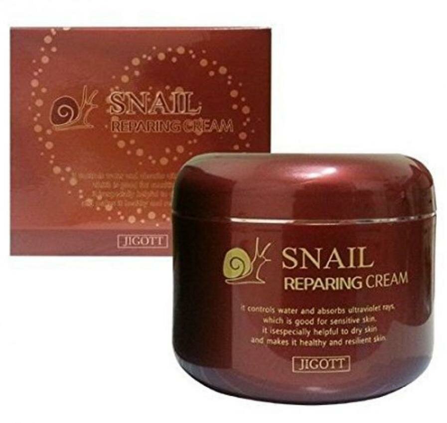 Jigott Snail Repeiring Cream Мультифункциональный крем для лица 100 мл