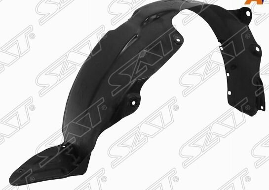 Подкрылок SAT, для Hyundai Solaris/Accent/Verna, черный, правый, установка спереди