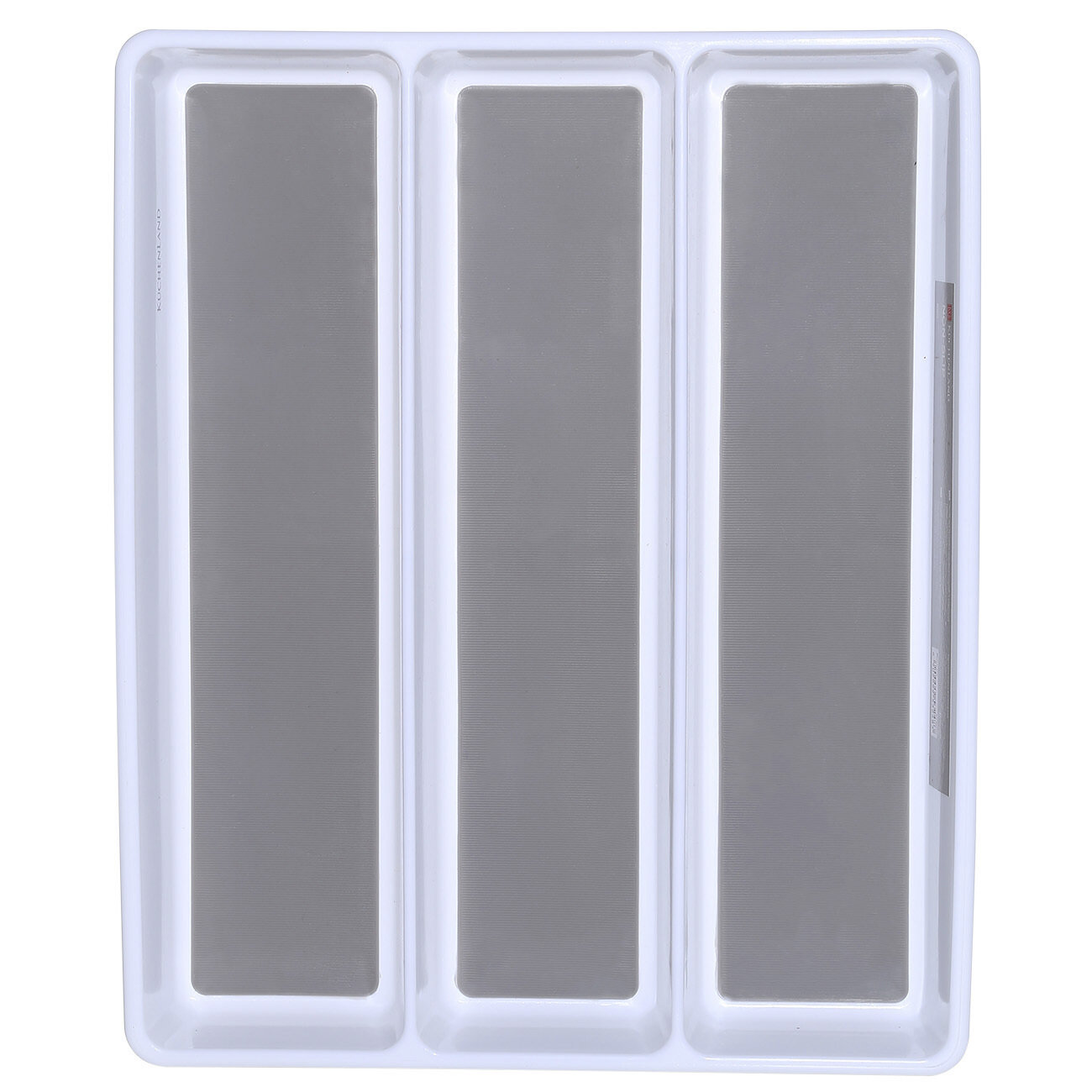 Лоток для кухонных принадлежностей, 33х40 см, 3 отделения, пластик/каучук, серый, Non-slip, Kuchenland