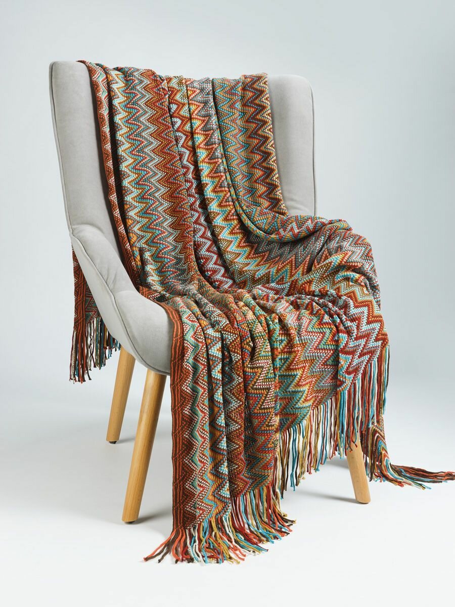 Плед вязаный акриловый, 170х200, Valtery, PA-5