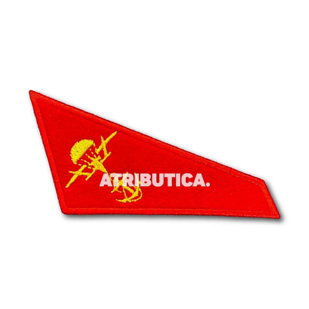 Эмблема ( Уголок Флажок ) Морская Пехота На Пилотку ( Берет ) Вышитый (Красный / Пришивной)