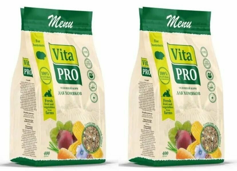 Vita Pro Сухой корм для хомяков Основной, 400 г, 2 уп