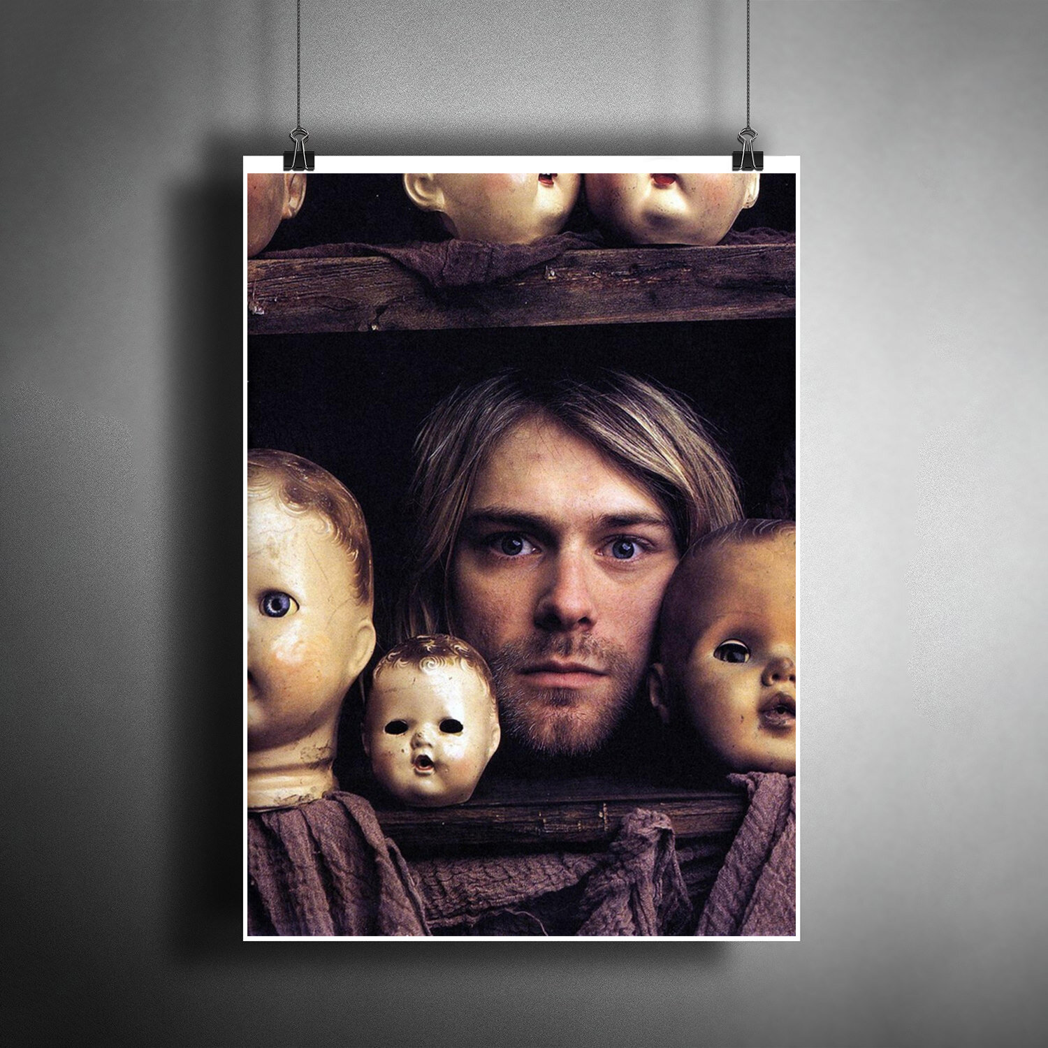 Постер плакат для интерьера "Американский рок-музыкант Курт Кобейн. Лидер рок-группы "Нирвана"/ A3 (297 x 420 мм)