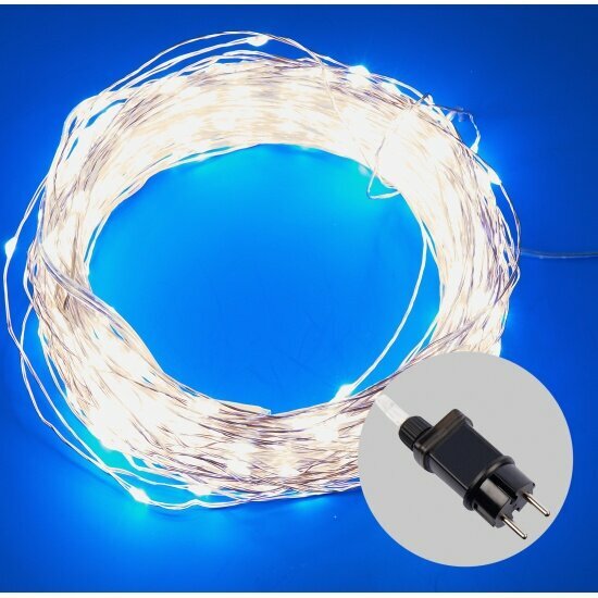 Светодиодная гирлянда Uniel ULD-S5000-500/DTA/RC WHITE IP44 DEW "Роса", 50м. 500 светодиодов. Белый свет. Пульт ДУ (в/к). Провод прозрачный, UL-00009943