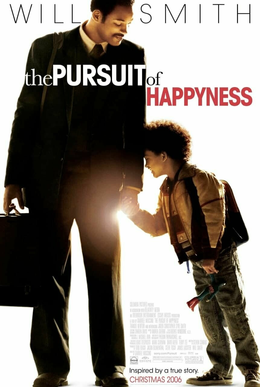 Плакат, постер В погоне за счастьем (The Pursuit of Happyness, 2006г) на бумаге, размер 42х60см