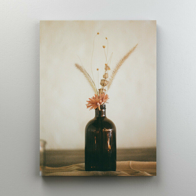 Интерьерная картина на холсте "Натюрморт - ваза в скандинавском стиле", размер 22x30 см