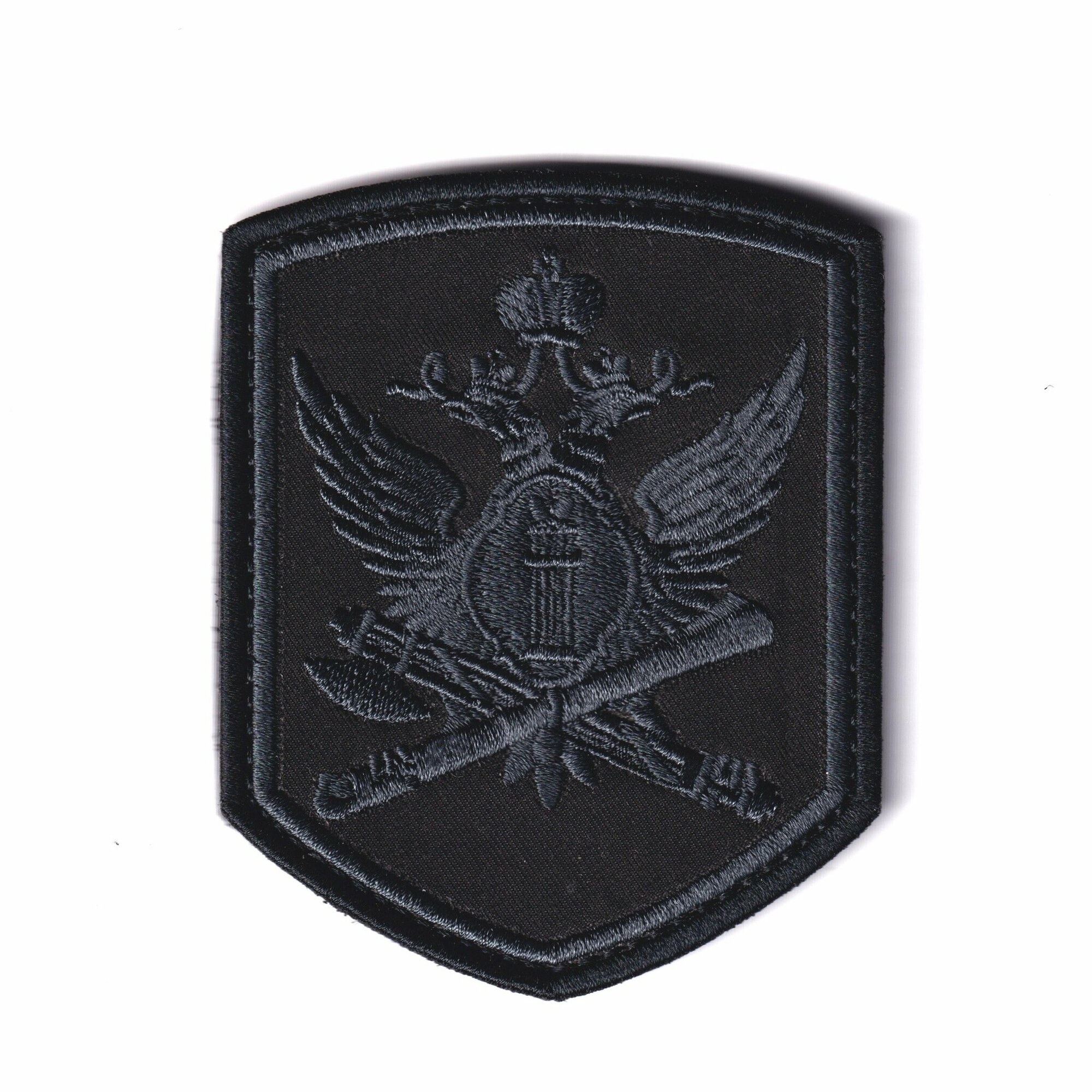 Нашивка ( Шеврон ) На Рукав фссп России ( Орел ) Графит (Черный / Пришивной)