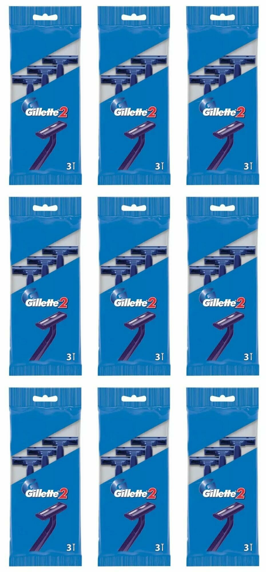 Gillette Станок для бритья одноразовый, 3 шт/уп, 9 уп