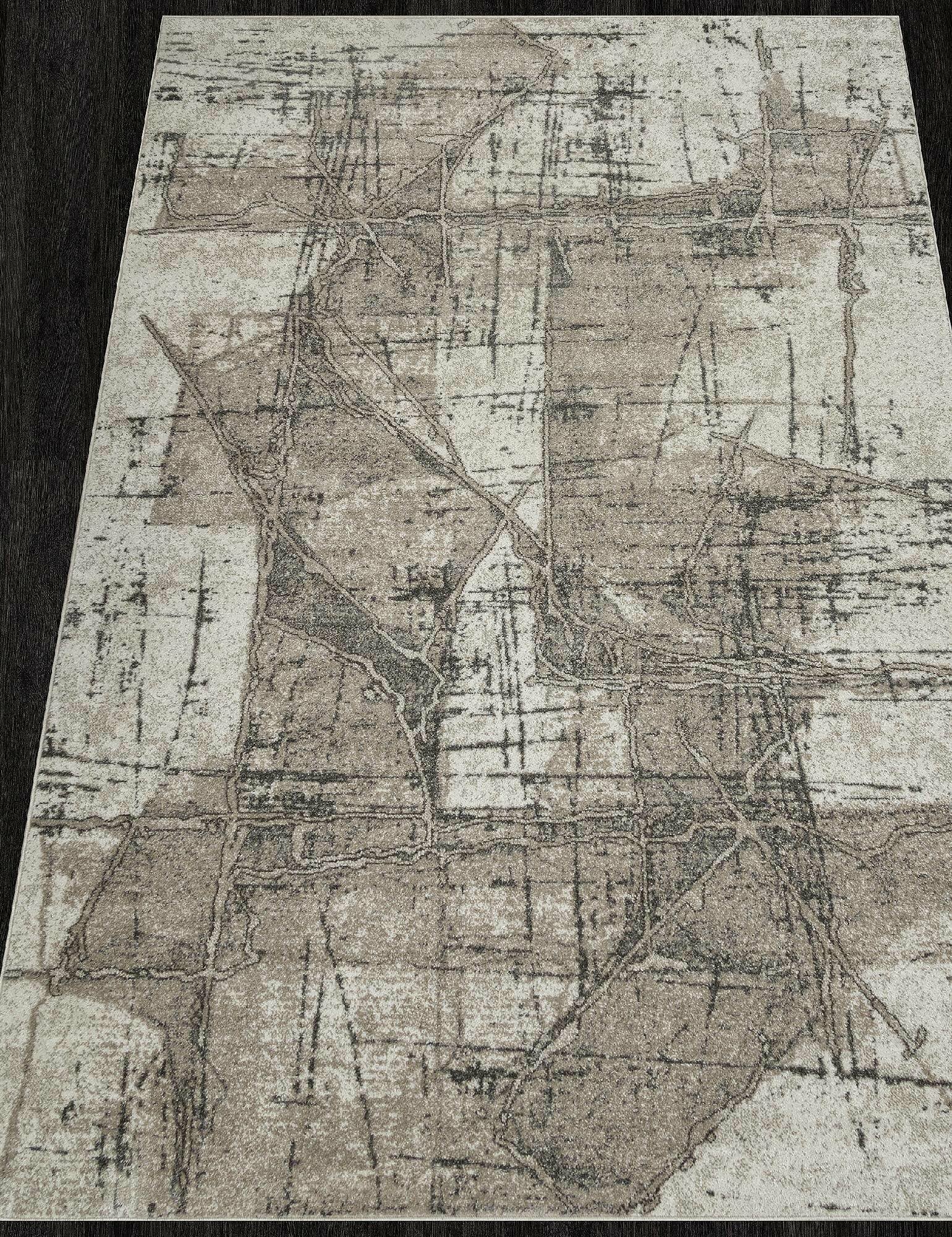 Ковер на пол в гостиную в спальню 250х400 см бежевый современный ворс 8 мм 367848 ковренок