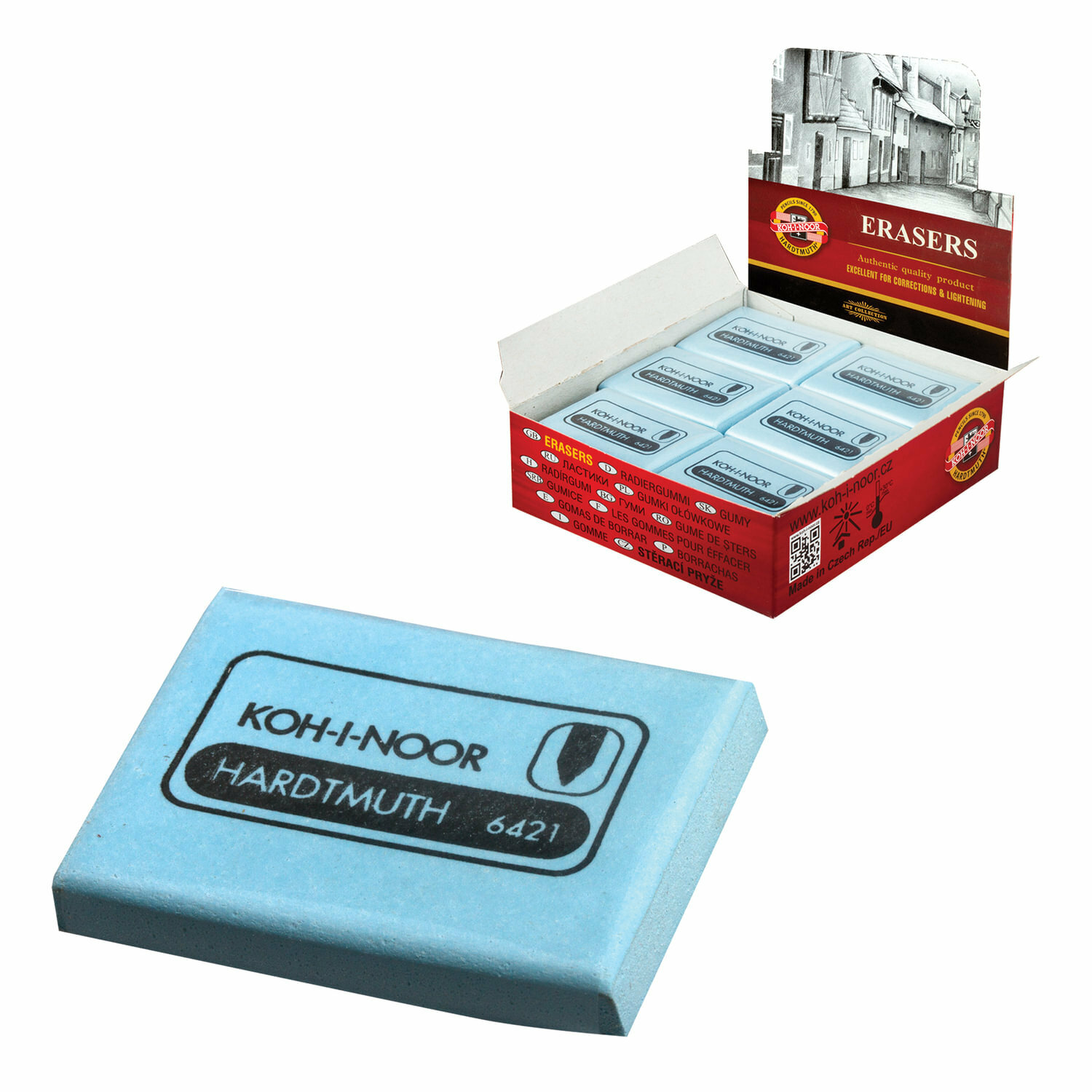 Ластик-клячка художественный KOH-I-NOOR, 47х36х10 мм, мягкий, голубой