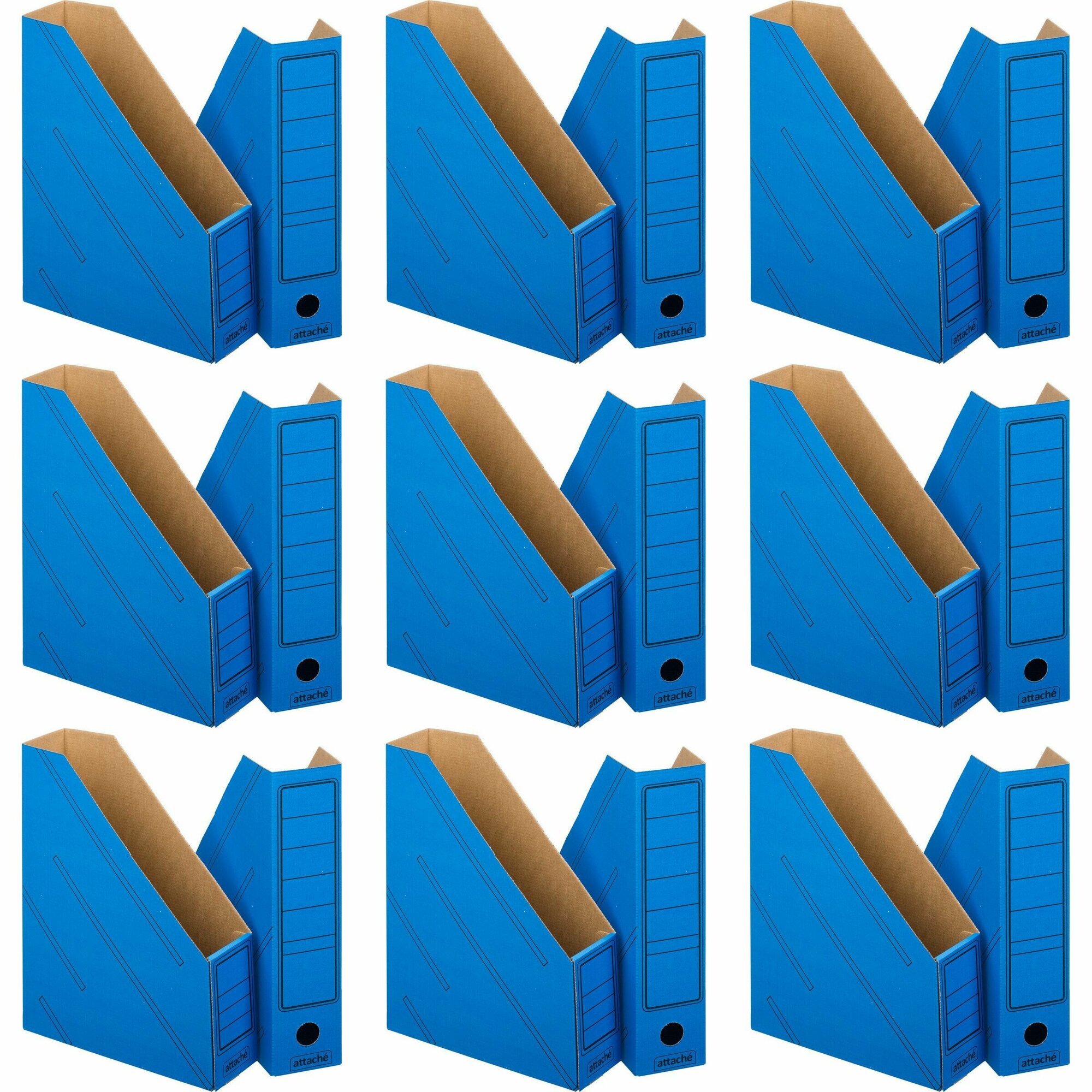 Attache Вертикальный накопитель Сборный, 75 мм, синий, 2 шт, 9 шт