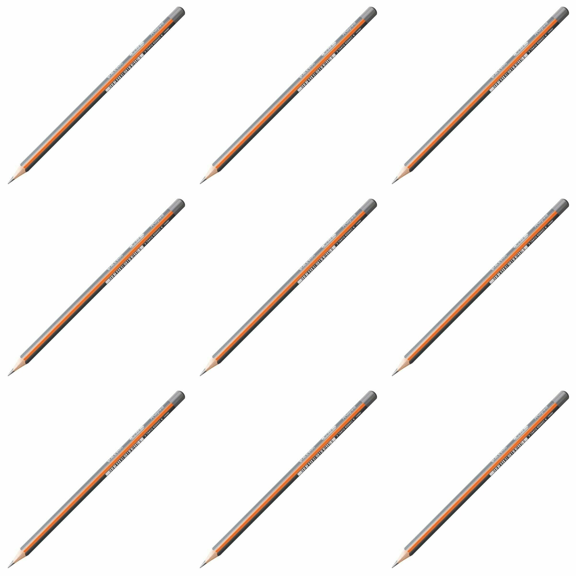 Maped Карандаш чернографитный Трехгранный, HB, 9 шт