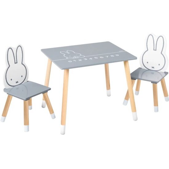 Комплект детской мебели Roba. Miffy: стол + 2 стульчика, серый/белый/натуральный
