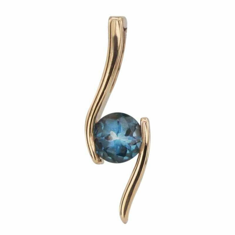 Подвеска, красное золото, 585 проба, топаз