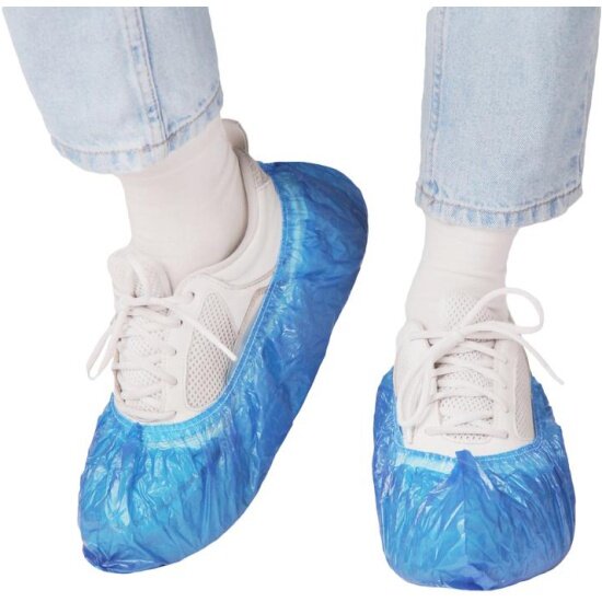 Бахилы одноразовые Комус EleGreen Экстра Плюс полиэтиленовые (4 г, 50 пар в упаковке)