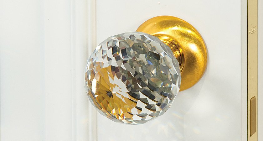 Дверная ручка Onyx Krystal Premium B6002 CL SG