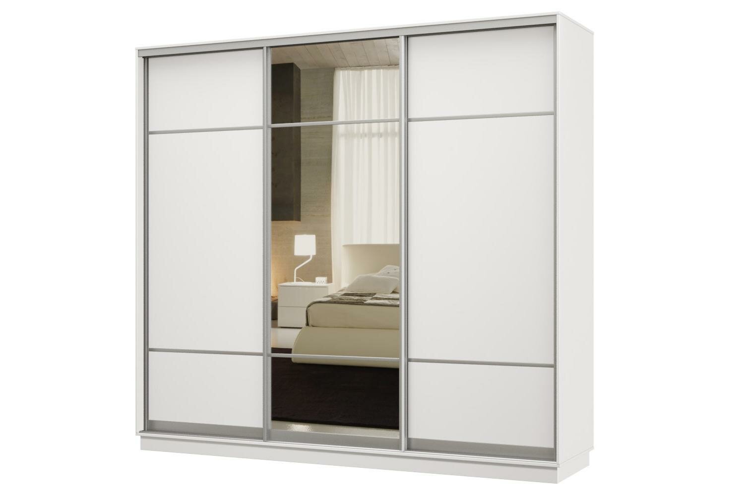 Шкаф-купе 3-дверный Hoff Практик, напольный, 240х240х45 см, для одежды, ЛДСП, цвет белый