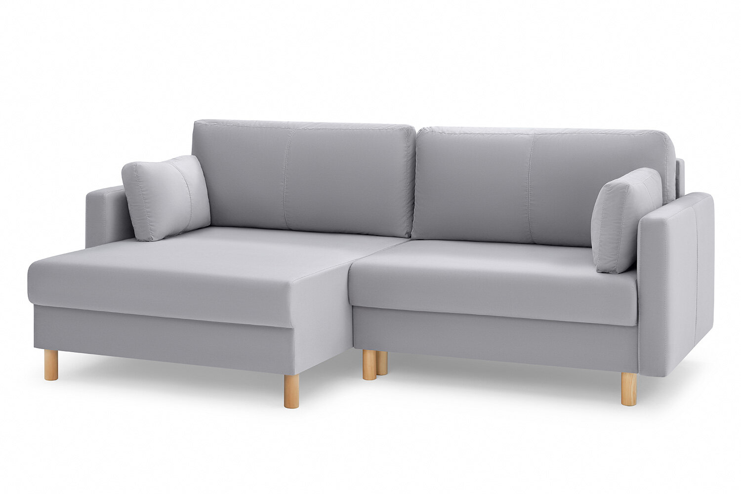 Угловой диван-кровать SCANDICA Дублин, с универсальным углом, 222х87х140 см, еврокнижка, цвет светло-серый