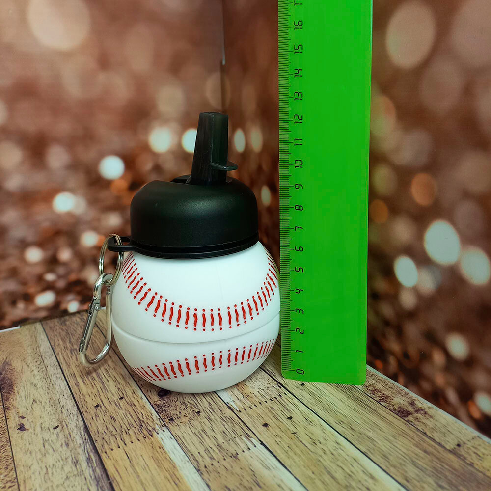 Бутылка силиконовая складная "Теннис", цвет бело-красный, 1 шт