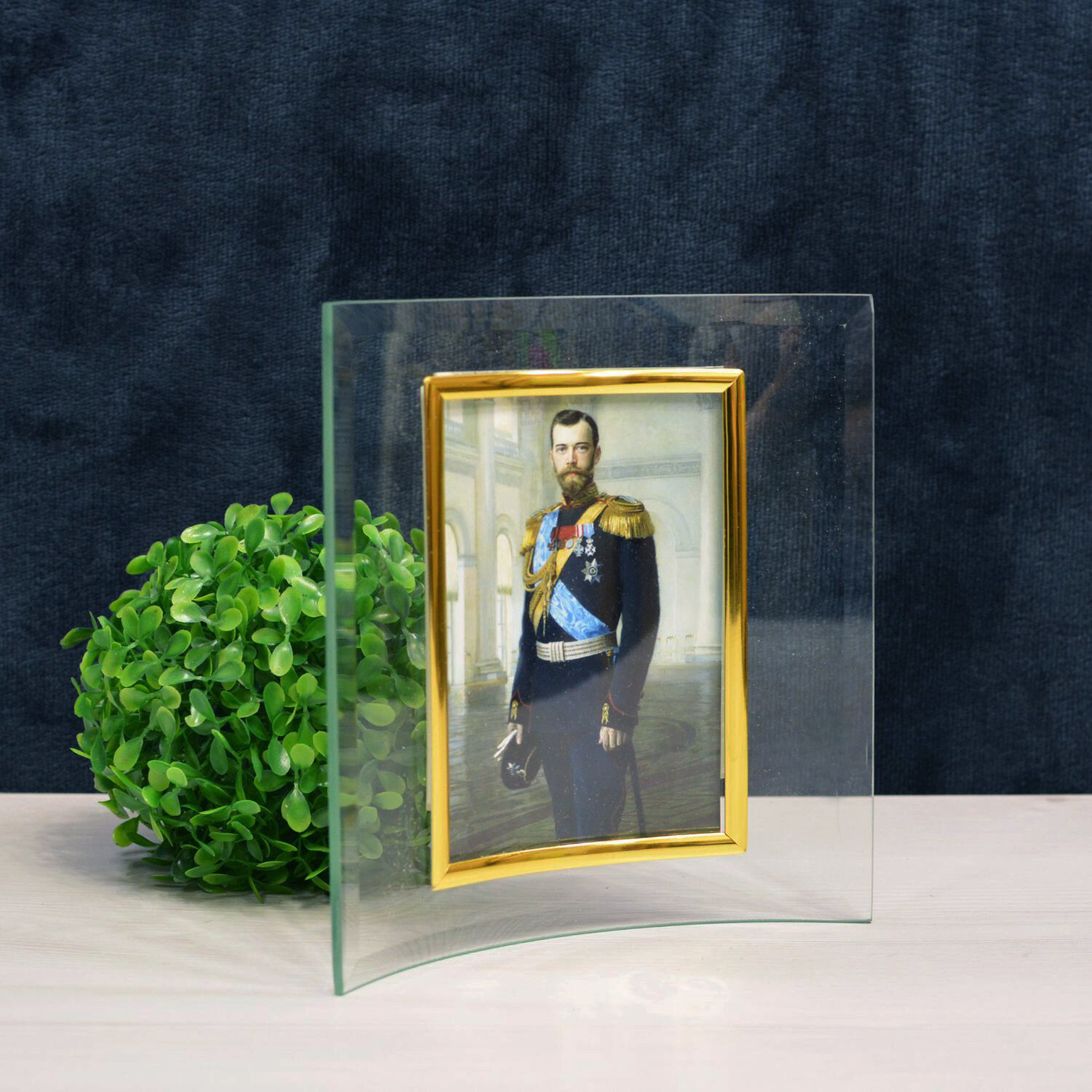 Портрет Николая II настольный в рамке для кабинета, библиотеки, офиса, 9x13 см