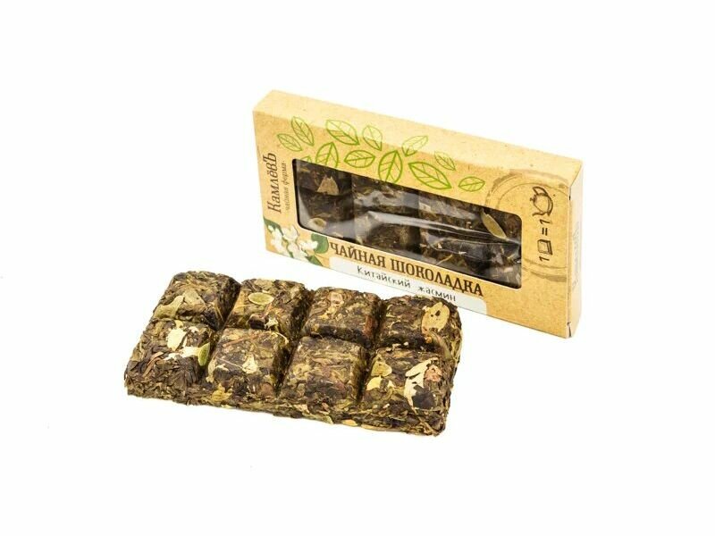 Чай зеленый КамлёВъ Китайский жасмин - крупнолист. китайский, бутоны жасмина и листочки брусники /картон/ 50г