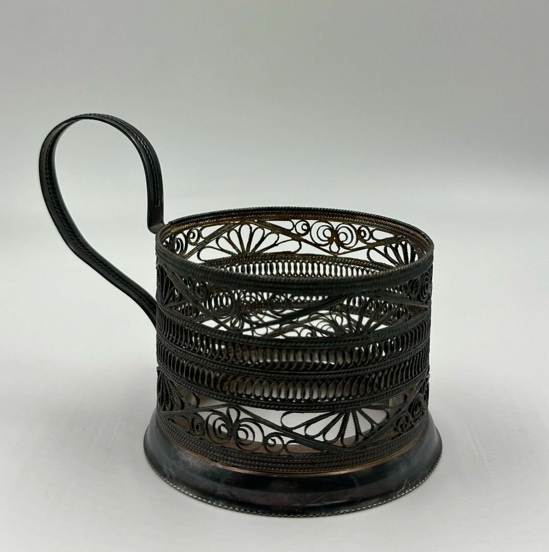 Подстаканник "Красное-на-Волге" Отличное Состояние! Мельхиор Скань! СССР!