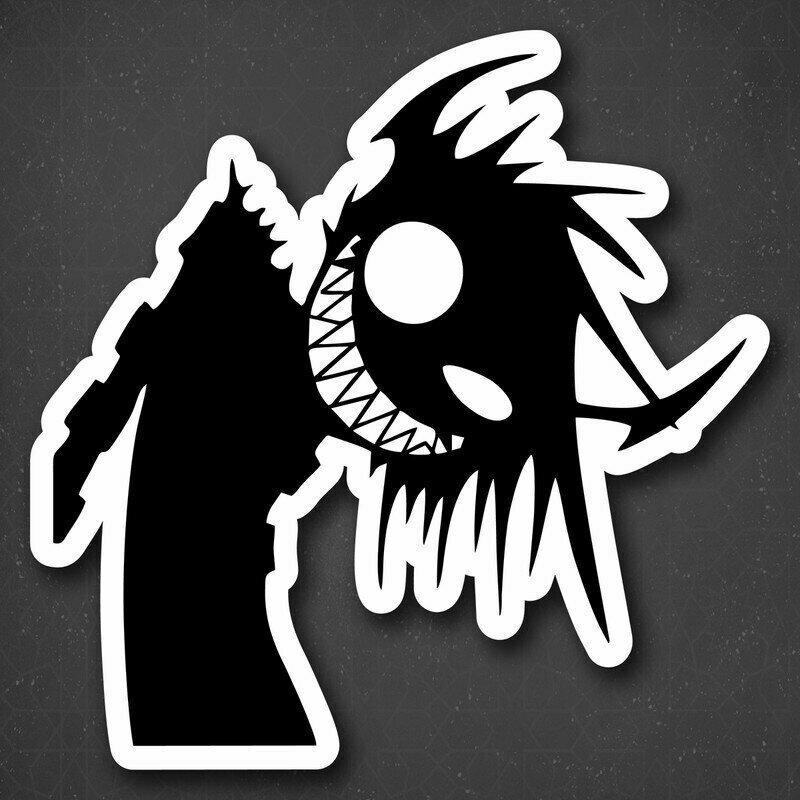 Наклейка на авто "Страшный монстр псих" 19x19 см