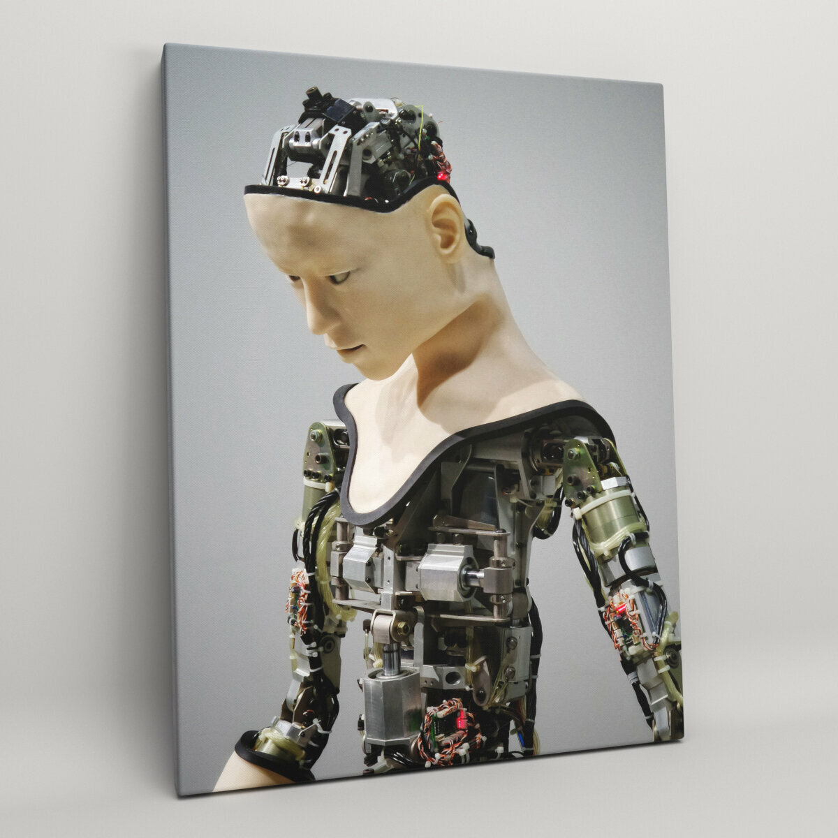 Картина на холсте (интерьерный постер) "Человеческий андроид" фантастика, с деревянным подрамником, размер 45x60 см
