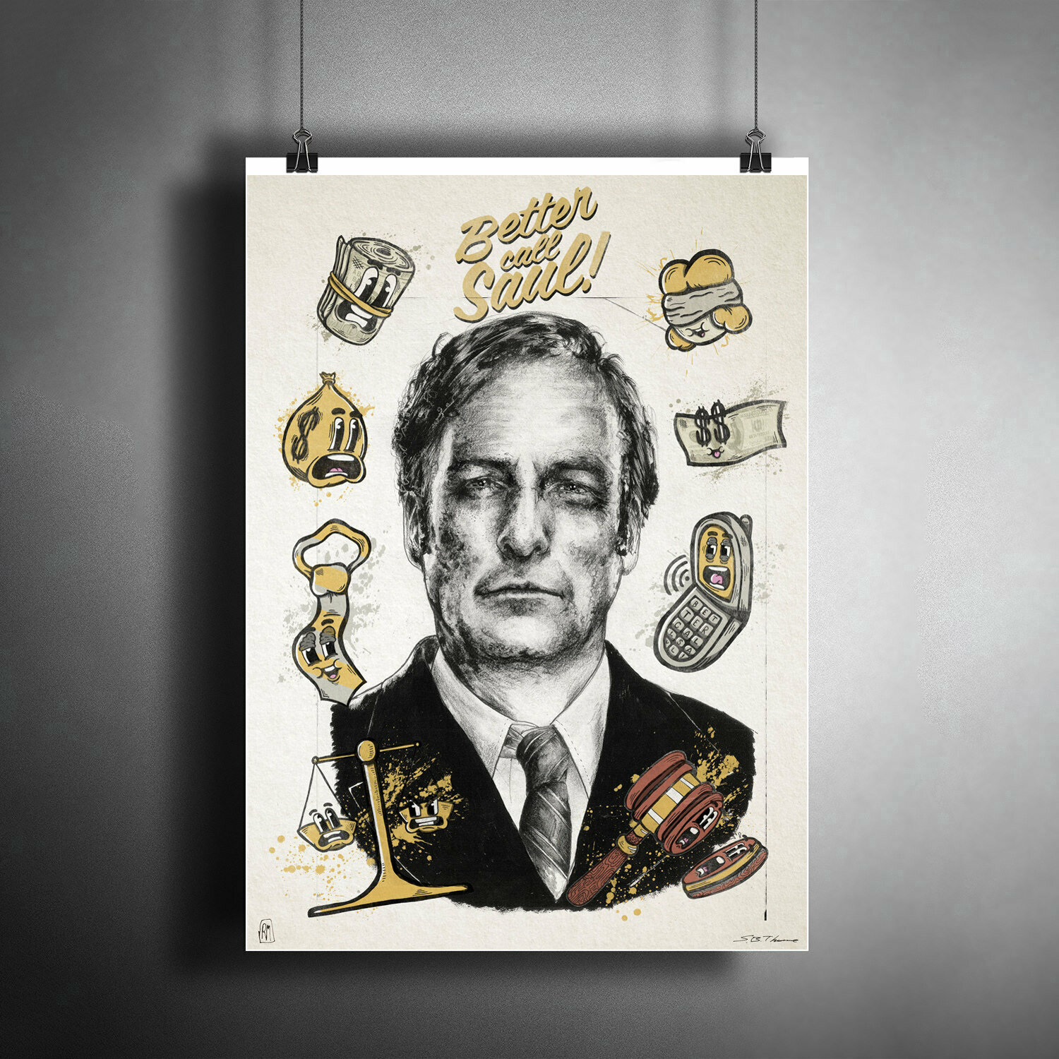 Постер плакат для интерьера "Сериал: Лучше звоните Солу. Better Call Saul" / Декор дома, офиса, комнаты, квартиры A3 (297 x 420 мм)