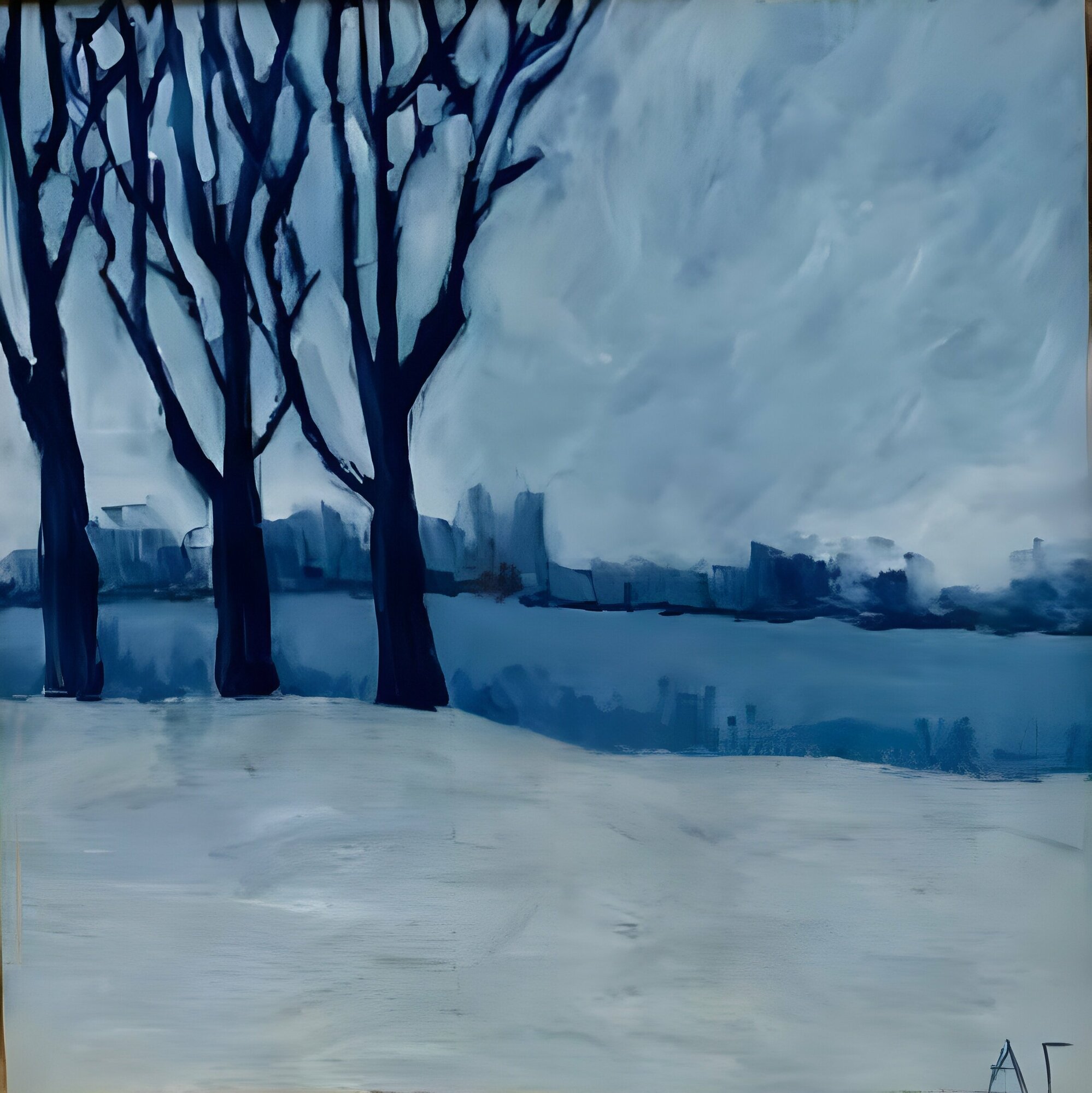 Февраль минимализм Картина маслом современный художник С. Петербург