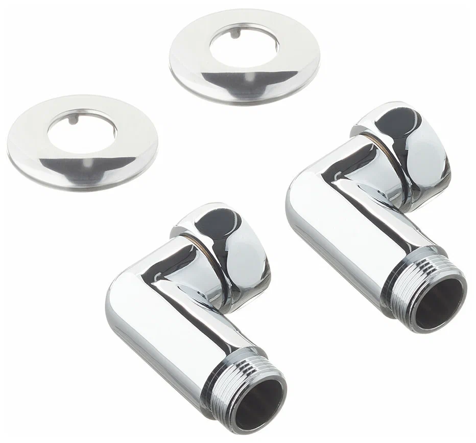 Хромированные уголки для полотенцесушителей, TIM 1"x1", резьба внутр./наруж, K3-LFM044