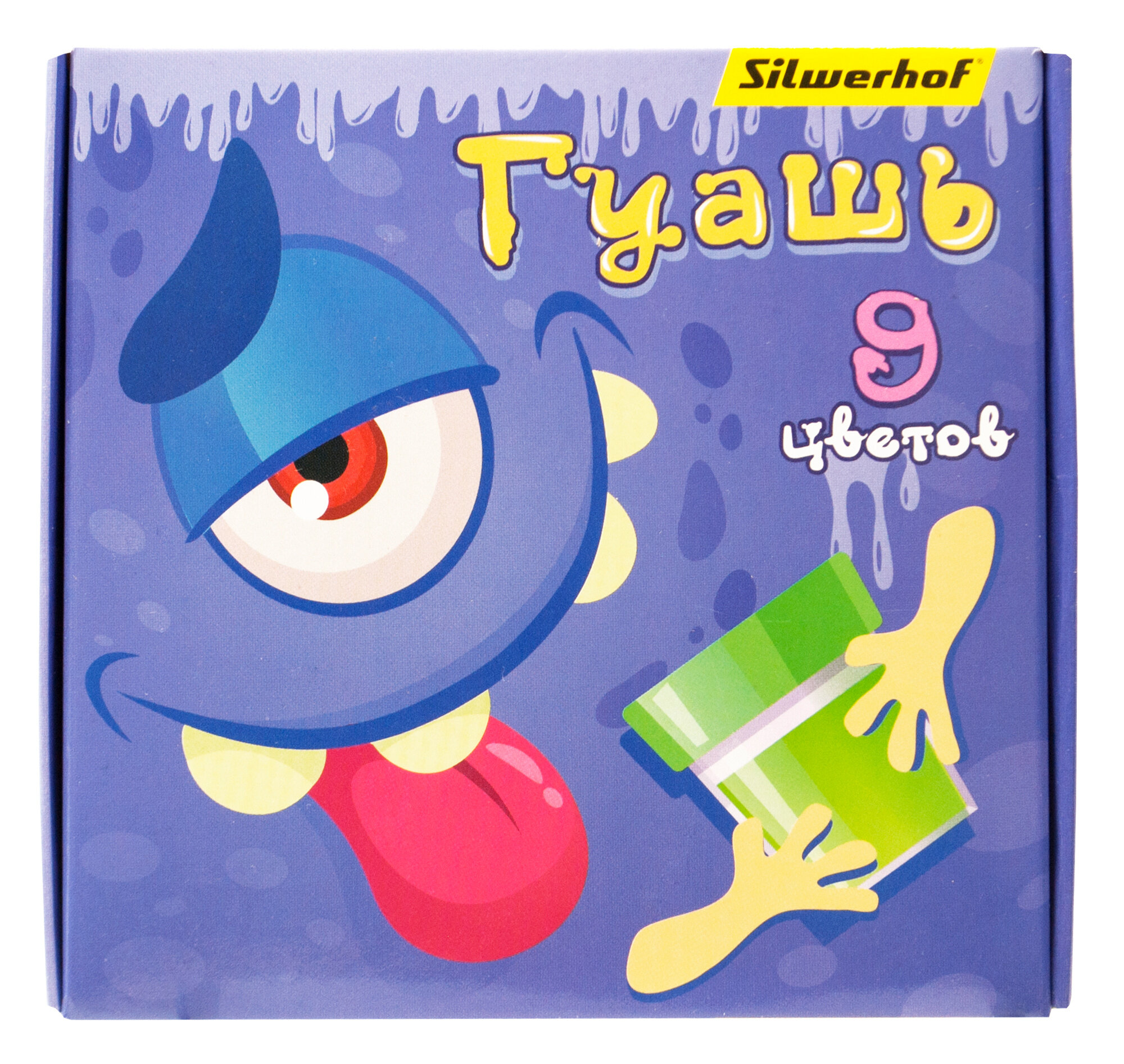 Гуашь Silwerhof Монстрики 9цв. бан. 20мл. картон. кор