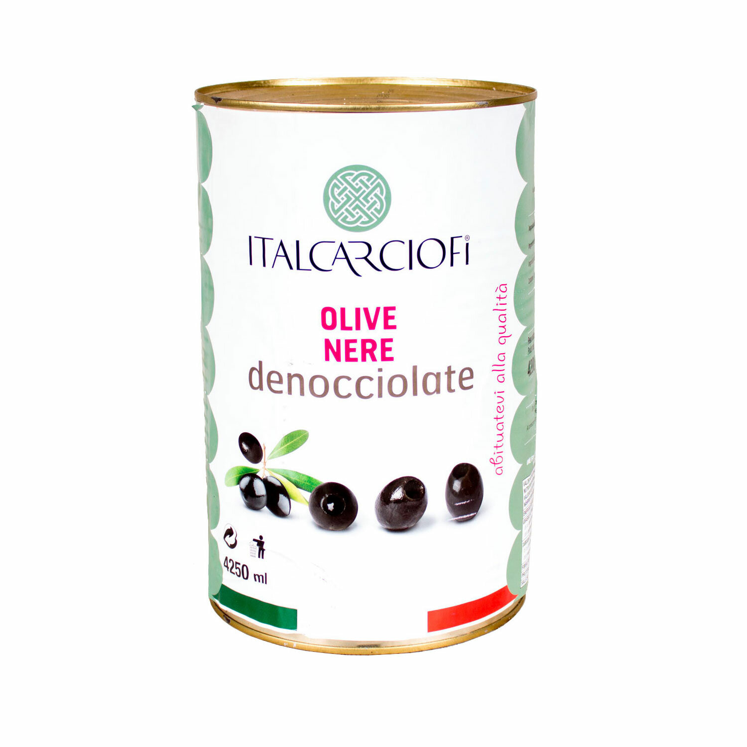 Маслины без косточки в рассоле, ITALCARCIOFI, 2 кг/4,2 кг/4,25 л (ж/б)