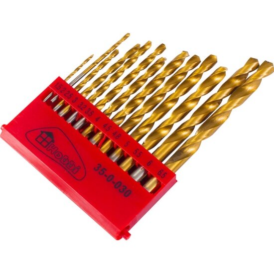 Набор сверл по металлу Ремоколор покрытие из нитрида титана, 1,5-6,5 мм, 13 предметов /уп,/ 35-0-030